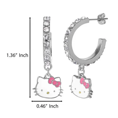 HELLO KITTY Charm Hoop Earrings