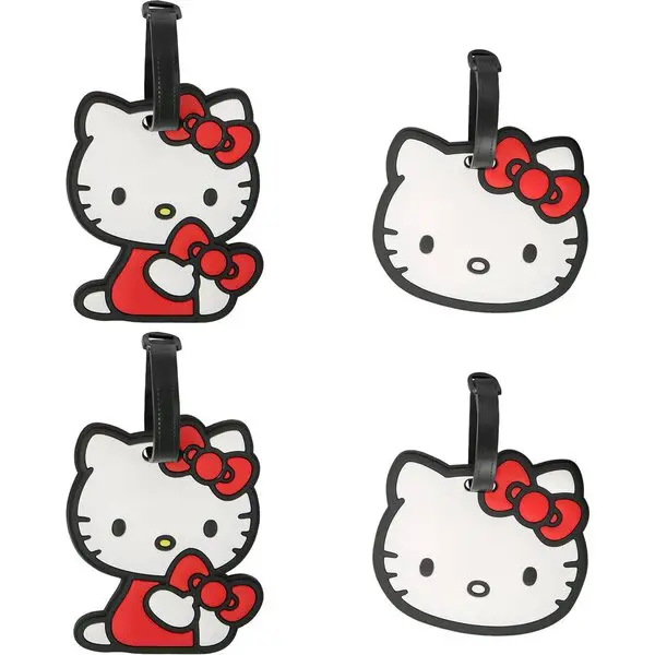 HELLO KITTY Luggage Tag Set - Black/ White/ Red