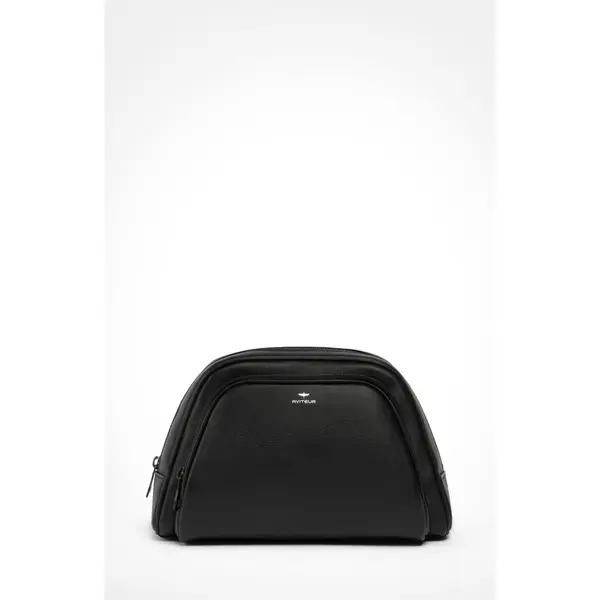 AVITEUR Necessaire Calfskin Zipped Toiletry Bag - Black