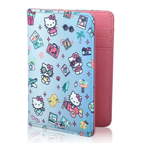 HELLO KITTY Cute Passport Holder - Light Blue