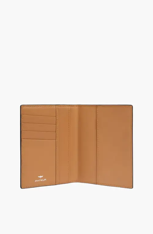 AVITEUR Double Calfskin Paglia Di Vienna Weave Passport Holder - Walnut