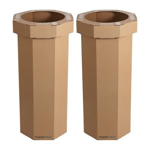 HAPPIMESS Fleur 25-gallon Classic Disposable Corrugated Cardboard Event Trash Can And Recycling Bin - Brown