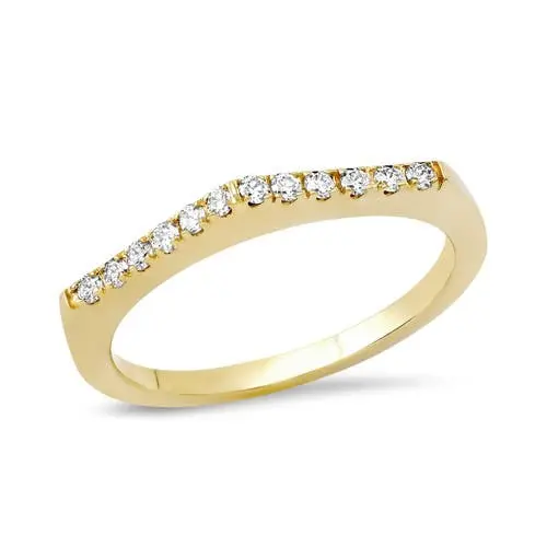 ELLIOT YOUNG 14k Stackable Pave Point Ring - Gold