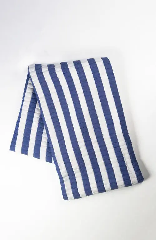 ARCHIVE NEW YORK Quilted Sujani Striped Throw Blanket - Blue