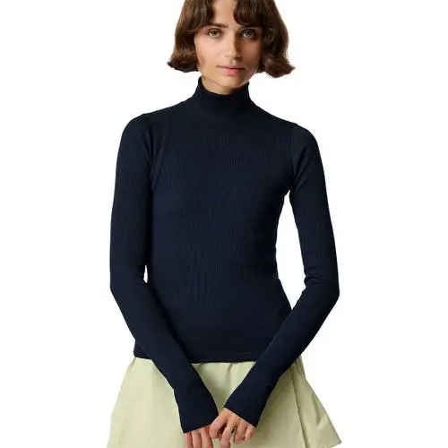 HIKERKIND Ribbed Merino Turtleneck 02 - Woad