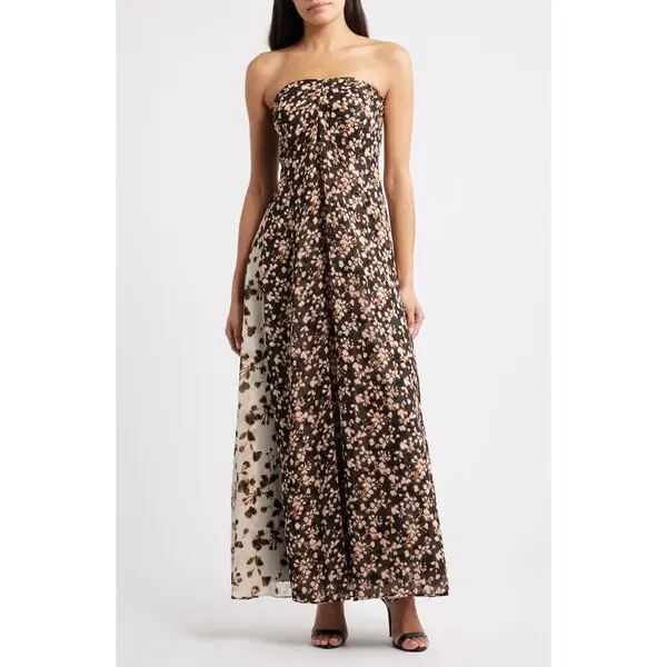Parker Seleste Floral Strapless Maxi Dress