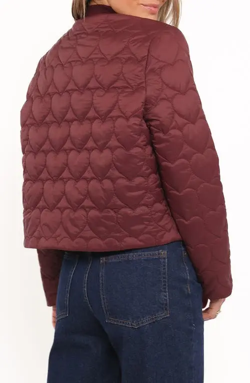 PETAL & PUP Genevieve Heart Quilted Bomber Jacket
