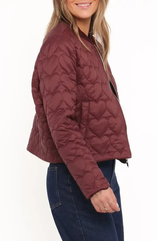 PETAL & PUP Genevieve Heart Quilted Bomber Jacket