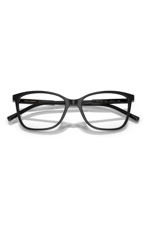Dolce & Gabbana 52mm Rectangular Eyeglasses - Black/demo Lens