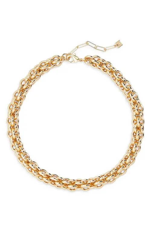 OPEN EDIT Interlocking Link Collar Necklace - Gold