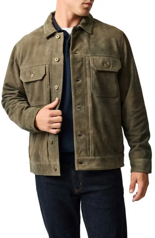 Rodd & Gunn Little River Suede Trucker Jacket - Mouse