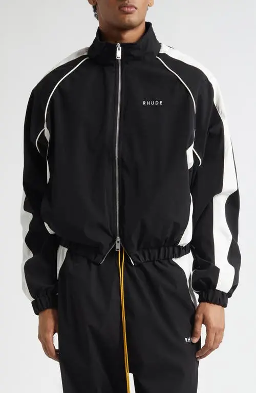 Rhude Ramona Piped Track Jacket - Black/white