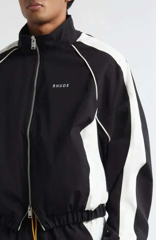 Rhude Ramona Piped Track Jacket - Black/white