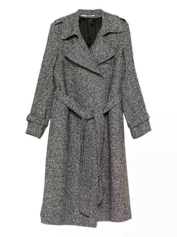 Tagliatore Herringbone-pattern Belted Coat
