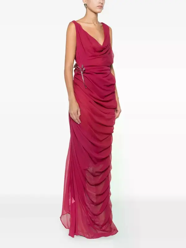 Giuseppe Di Morabito Floral-appliqué Ruched Dress