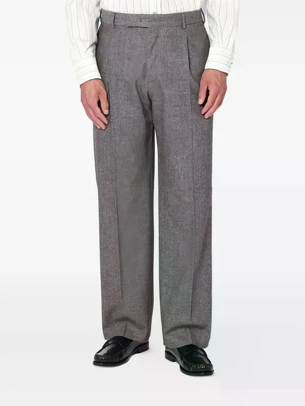 PT TORINO Herringbone Pleated Trousers