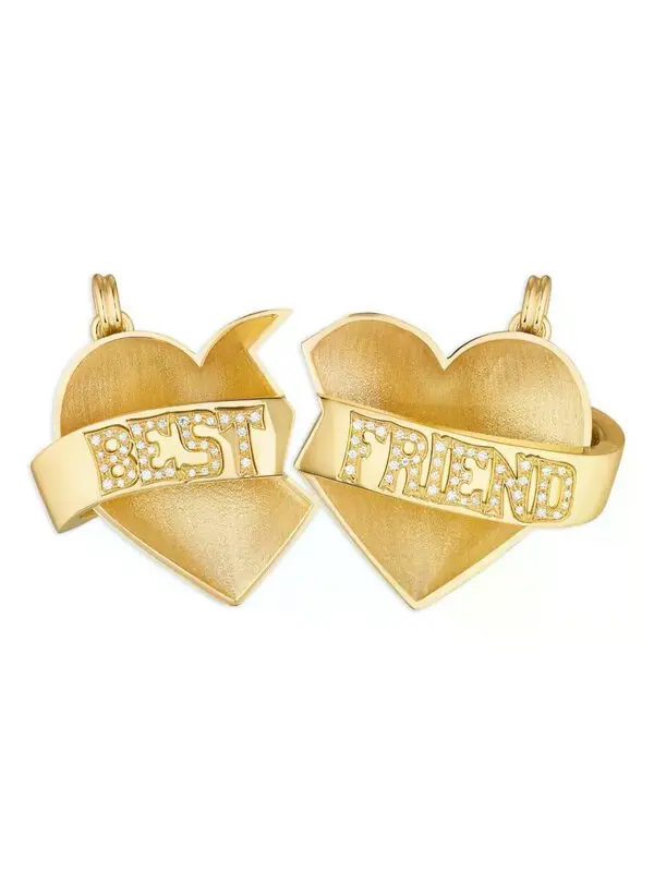 MARIE LICHTENBERG 18k Best Friends Diamond Hearts Charms - Gold