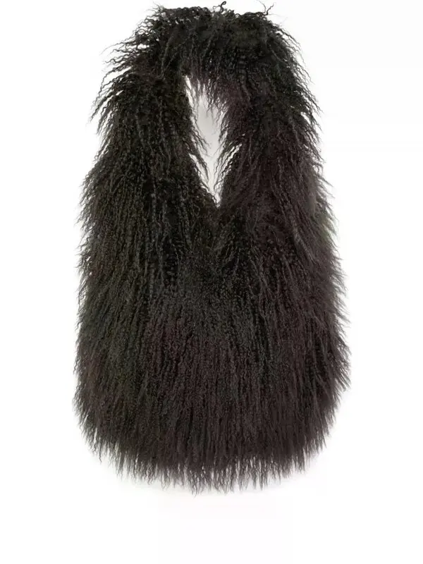 YVES SALOMON Shearling Shoulder Bag - Grey