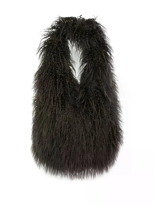 YVES SALOMON Shearling Shoulder Bag - Grey