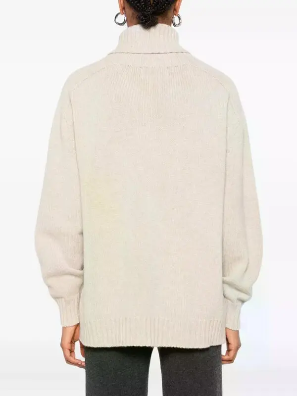 Eric Bompard Cashmere Roll Neck Raglan Sleeve Sweater - Neutrals