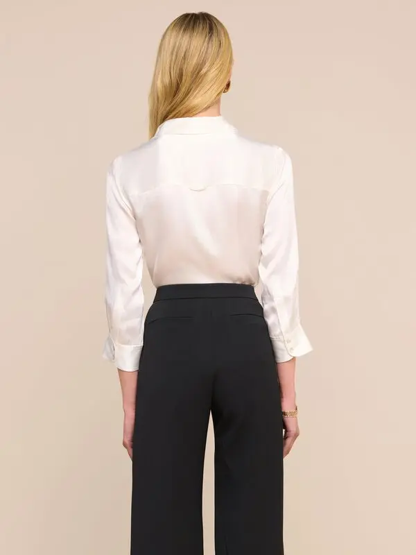 L'Agence Dani Silk Blouse Top - Ivory