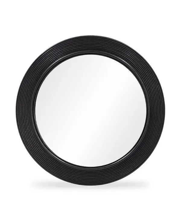 TOV FURNITURE Tanya Rattan Round Wall Mirror - Black