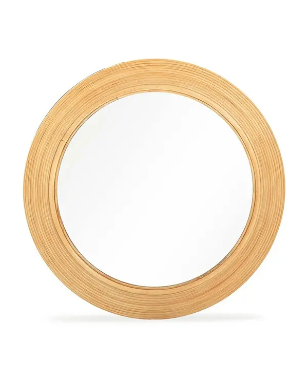 TOV FURNITURE Tanya Rattan Round Wall Mirror - Natural