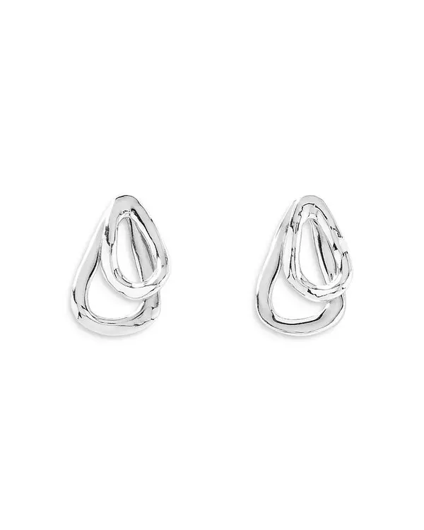 UNODE50 Interlocked Link Earrings - Silver