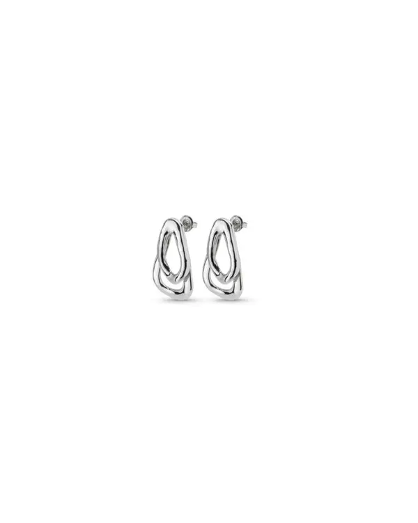 UNODE50 Interlocked Link Earrings - Silver