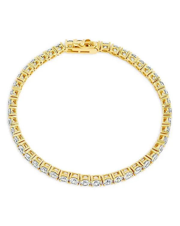 Sterling Forever Jadon Cubic Zirconia Flex Bracelet - Gold