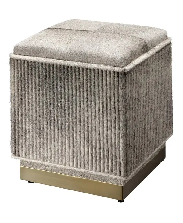 JAMIE YOUNG CO. Easton Hide Ottoman - Grey