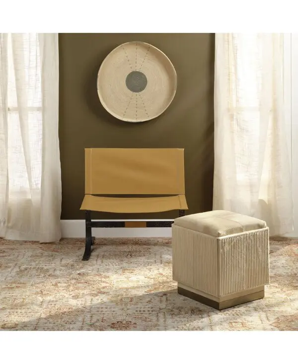 JAMIE YOUNG CO. Easton Hide Ottoman - Tan