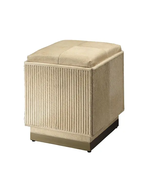 JAMIE YOUNG CO. Easton Hide Ottoman - Tan