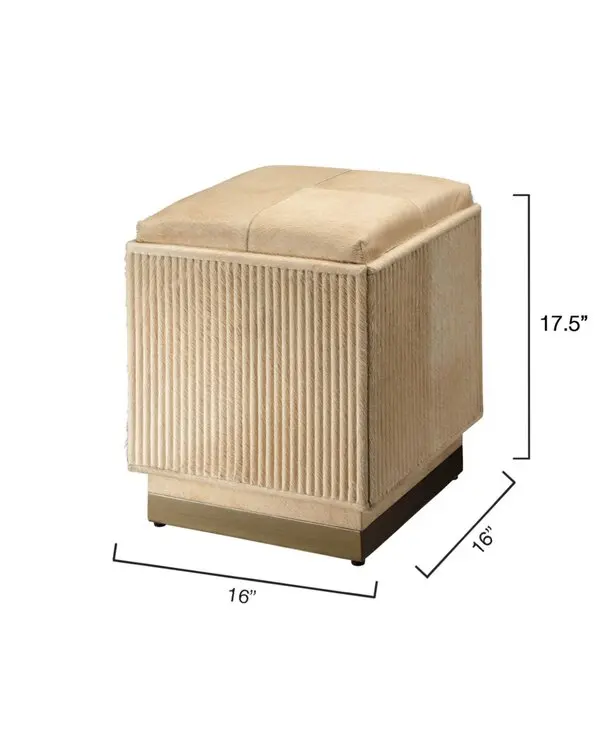JAMIE YOUNG CO. Easton Hide Ottoman - Tan