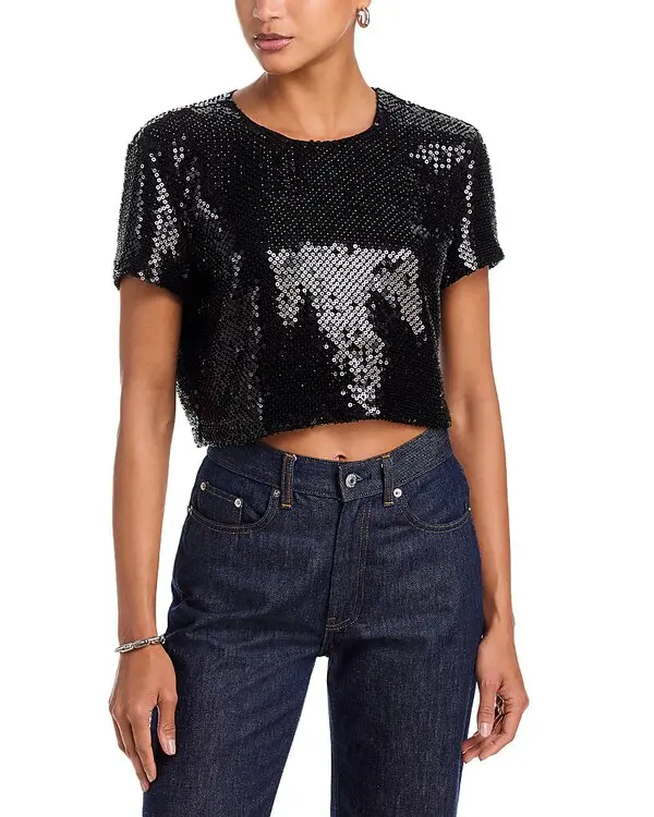 FRAME The Sequin Flutter Top