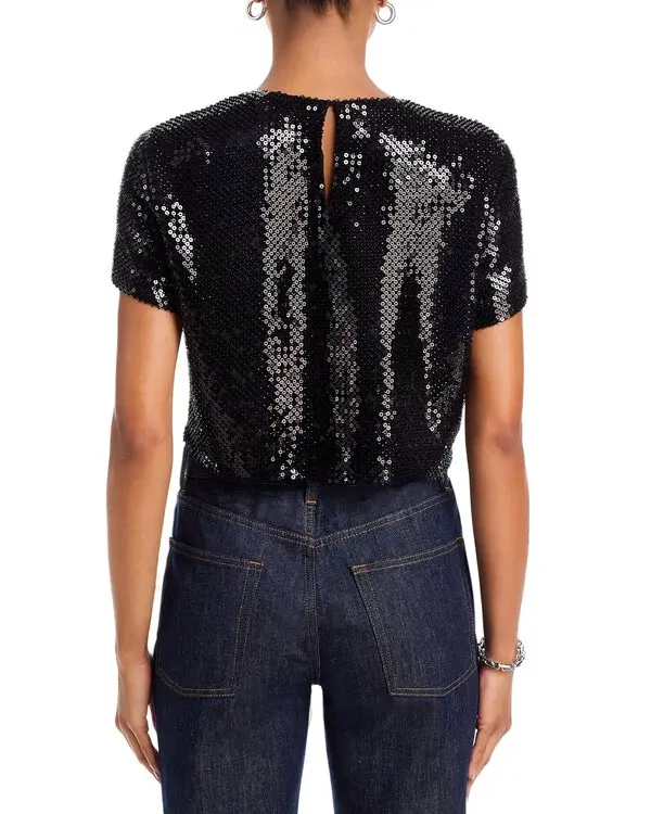 FRAME The Sequin Flutter Top