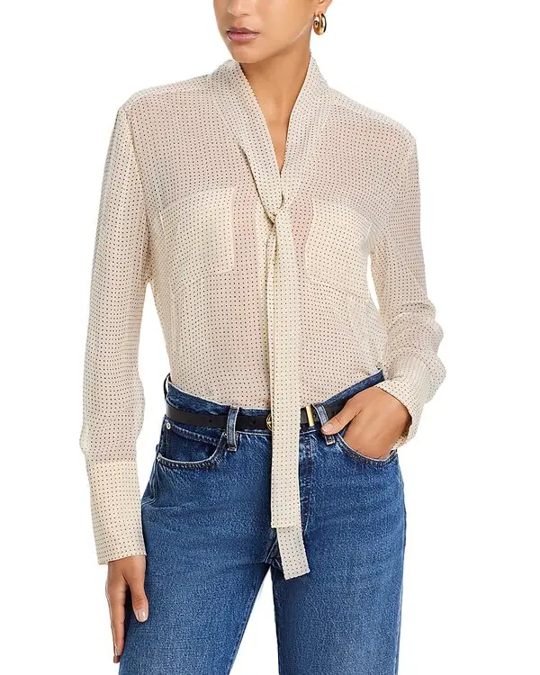 FRAME Silk Polka Dot Blouse