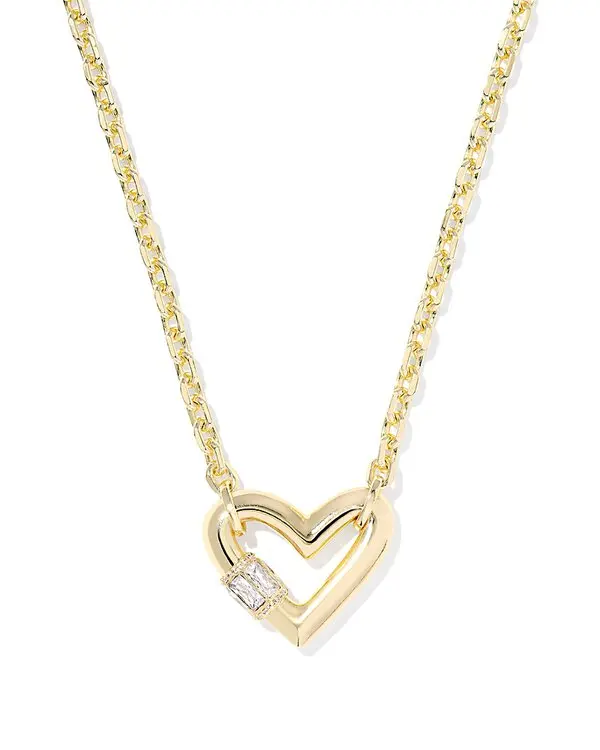 Kendra Scott Emery Crystal Heart Pendant Necklace - Gold