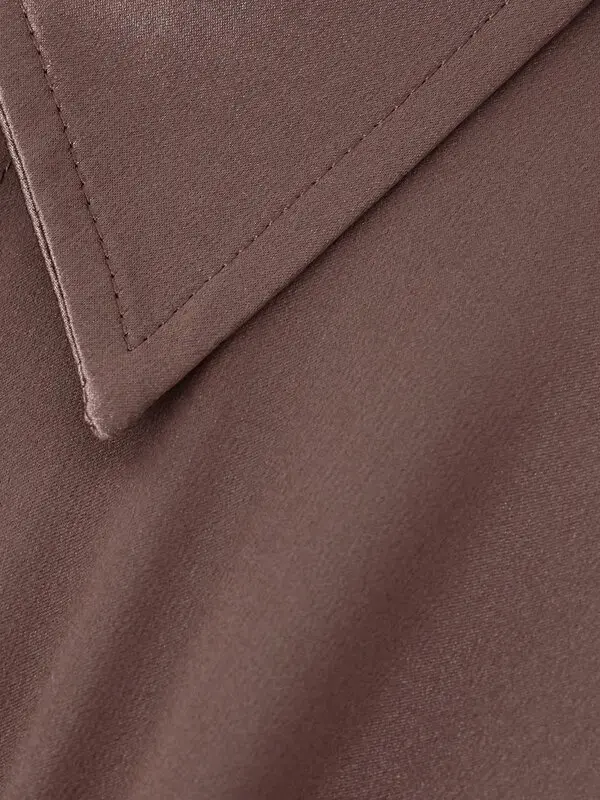 Brunello Cucinelli Gathered Silk-blend Satin Shirt