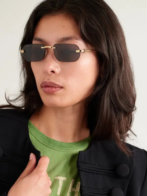 Cartier Première De Rimless Sunglasses - Gold