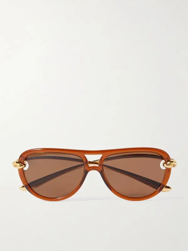 Bottega Veneta Knot Aviator-style Sunglasses - Brown