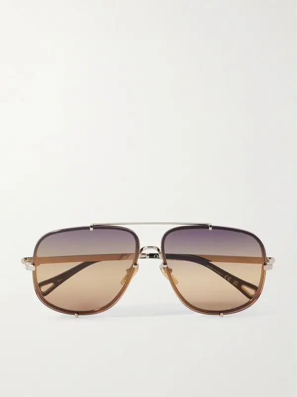 Chloé Ivy Aviator-style Sunglasses - Gold