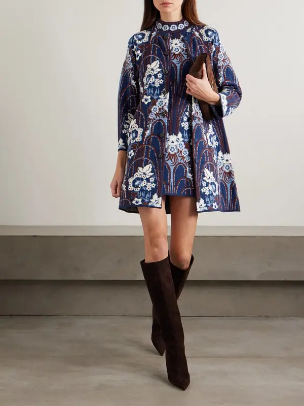 Cara Cara Vicky Embellished Jacquard-knit Wool-blend Jacket