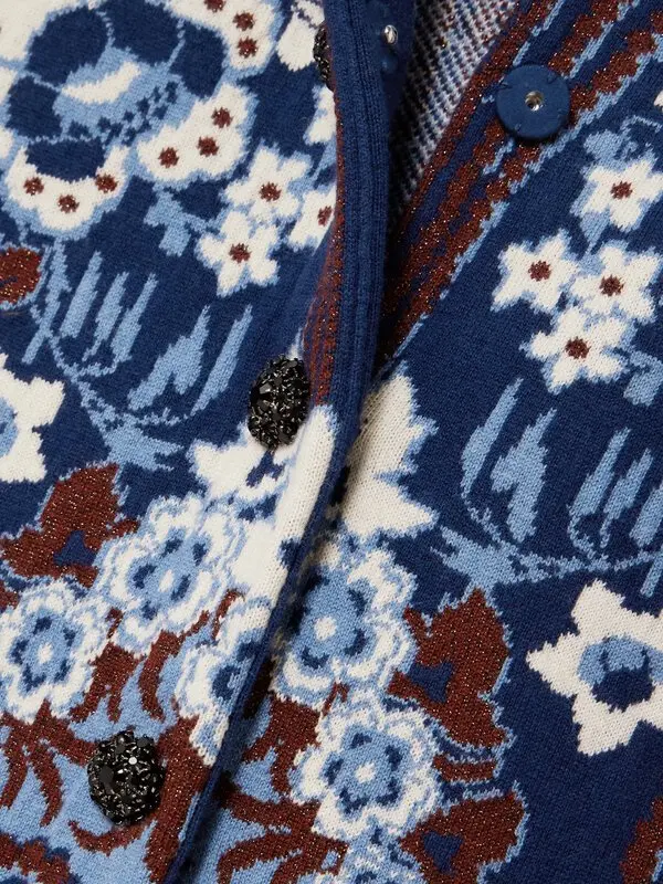 Cara Cara Vicky Embellished Jacquard-knit Wool-blend Jacket