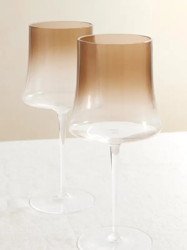 Brunello Cucinelli Set Of Two Murano Wine Glasses