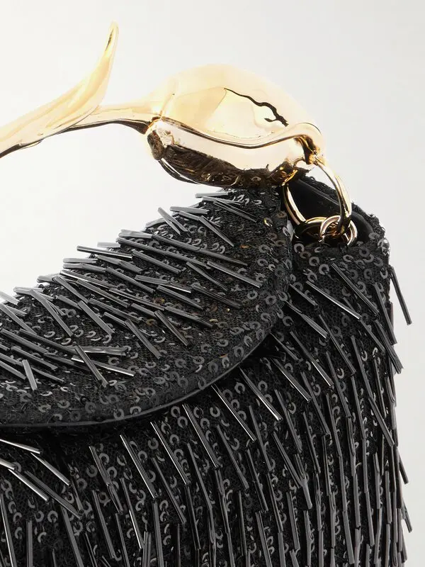Erdem Bloom Mini Embellished Mesh Clutch