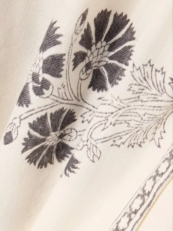 Alix Of Bohemia Artemis Java Ruched Floral-print Wool-twill Shirt