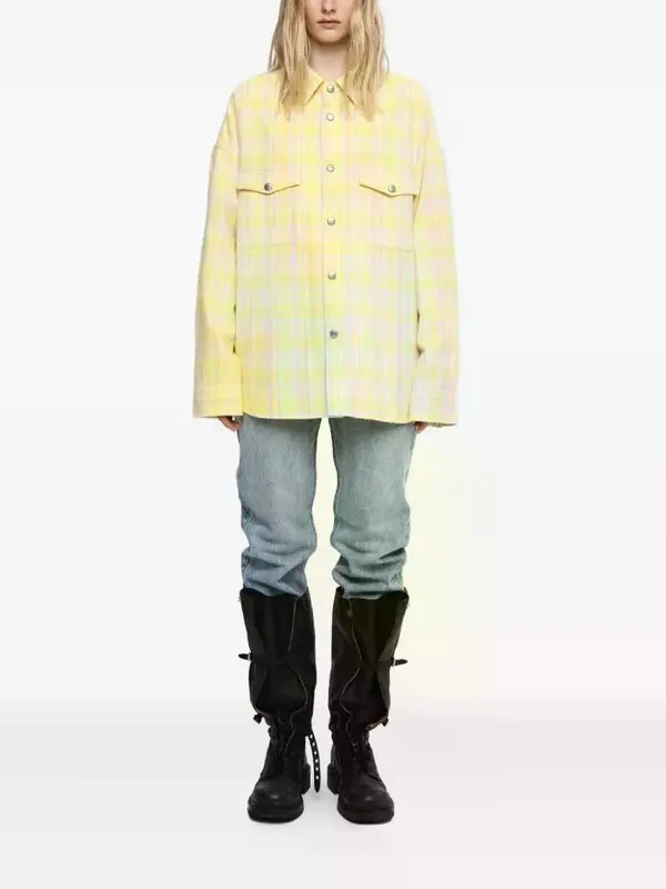 MAINLESS Flap Pocket Button-up Shirt - Yellow