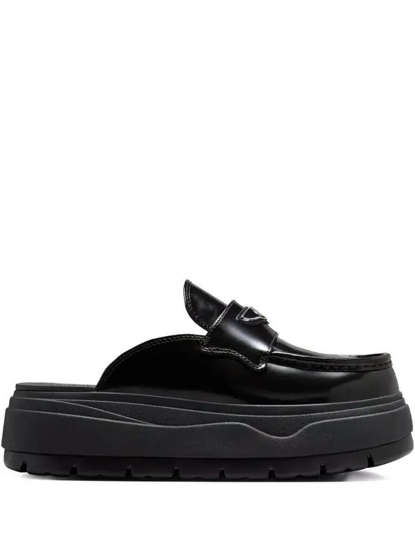 JORDAN Platform Loafer Mules - Black