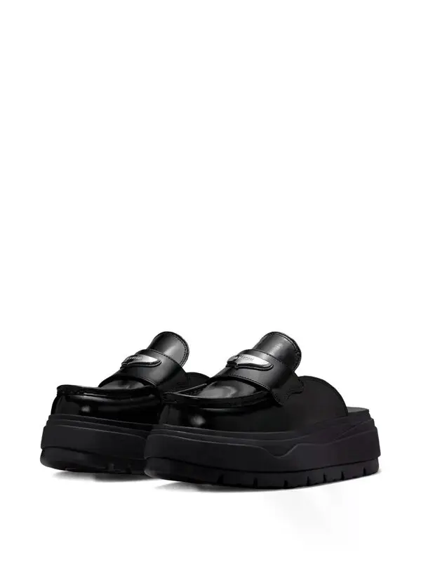 JORDAN Platform Loafer Mules - Black